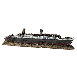 Aquarium Wreck Ornaments, Resin Material Wreck Sailing Boat Sunk Ship Fish Tank Decor Ship Decorations