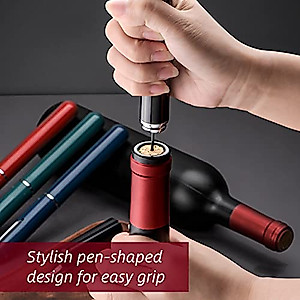 Air Pressure Wine Opener, 2 in 1 Needle Pen Corkscrew with Foil Cutter, Handheld Wine Cork Remover, Portable Travel Manual Cork Opener Kit