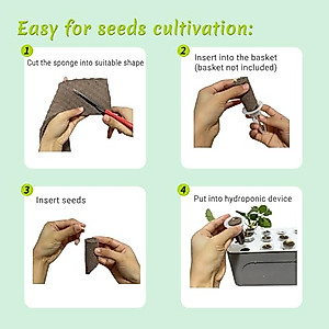 MiniJungle 6PCS Hydroponic Pods, Hydroponic Sponge Compatible with Aero-Garden Various Planting Systems, Replacement Root Growth Sponge, for Indoor & Outdoor Hydroponic Garden Seed Pods