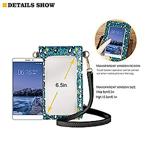 JEOCODY Horse Print Small Crossbody Phone Bag for Women Cellphone Shoulder Bags Card Holder Wallet Purse Touch Screen Bag