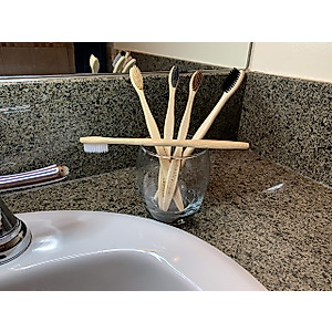 Bamboo Toothbrushes (5-pack) - Family Pack of 4 +1 Toothbrushes - Adult and Kids Toothbrush sized - Bamboo Toothbrush Soft Bristle - Natural Toothbrush - Wood Toothbrush - Better for the planet.