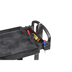 Rubbermaid Commercial Products 2-Shelf Utility Service Carts (FG452089BLA, FG452088BLA)