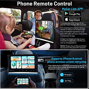 13.3 Inch 4K Android 11 Car Headrest Video Player, 2G+32G Rear Seat Car TV with 2.4G/5G WiFi, Car Headrest Screen Support Phone Wireless Connection Mirror Link, HDMI in+Out/Bluetooth/FM/USB