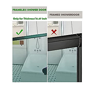 VIEDZMY 7 Inch Shower Door Hooks, 304 Stainless Steel Hanging Double Towel Hooks Shower Towel Holder Clothes Coat Robe Hooks for Bathroom Frameless Glass