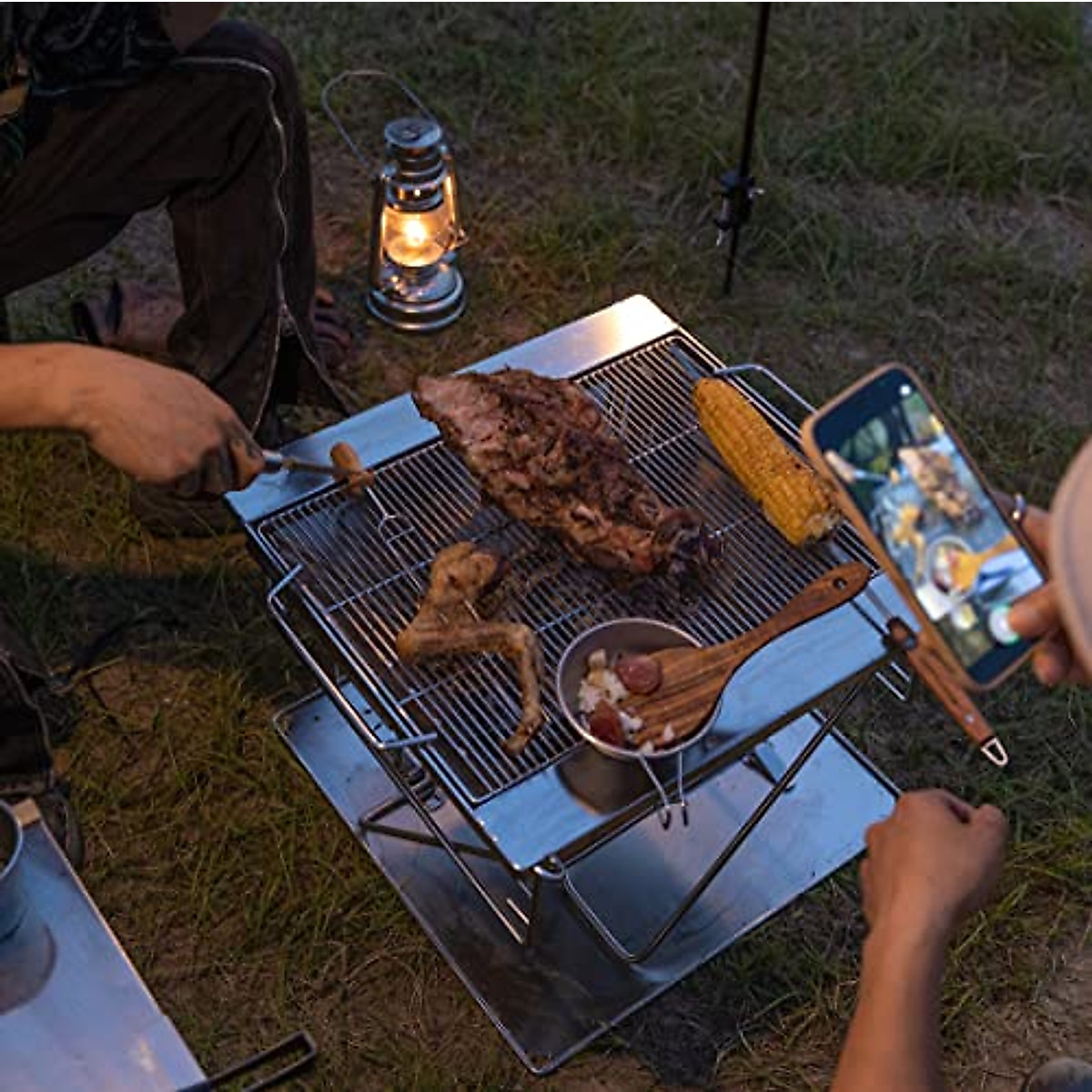 Campingmoon BBQ Grill Fire Pit Foldable Stainless Steel - Extra Large MT-055