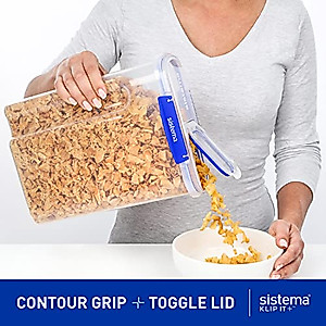 Sistema KLIP IT PLUS Cereal Storage Container | Airtight 4.2 Litre Food Pantry Storage Container | 4.2L | BPA-Free