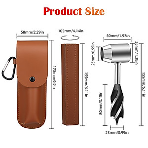 Bushcraft Gear Tool for Survival Settlers, SUNJOYCO Hand Auger Drill Wrench with Scotch Eye Wood Drill Peg and Manual Hole Maker, Auger Drill Bit for Outdoor Bushcrafting Camping Backpacking