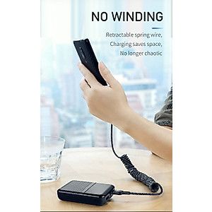 mcdodo [Type-C] Anti Winding Cable, Quick Charge QC 4.0 USB C Charging Data Coiled Cable Nylon Braided LED Compatible with Phone 15/15 Pro Max/Samsung Galaxy S20 S10 S9 S8 Plus Note10 LG Google Pixel