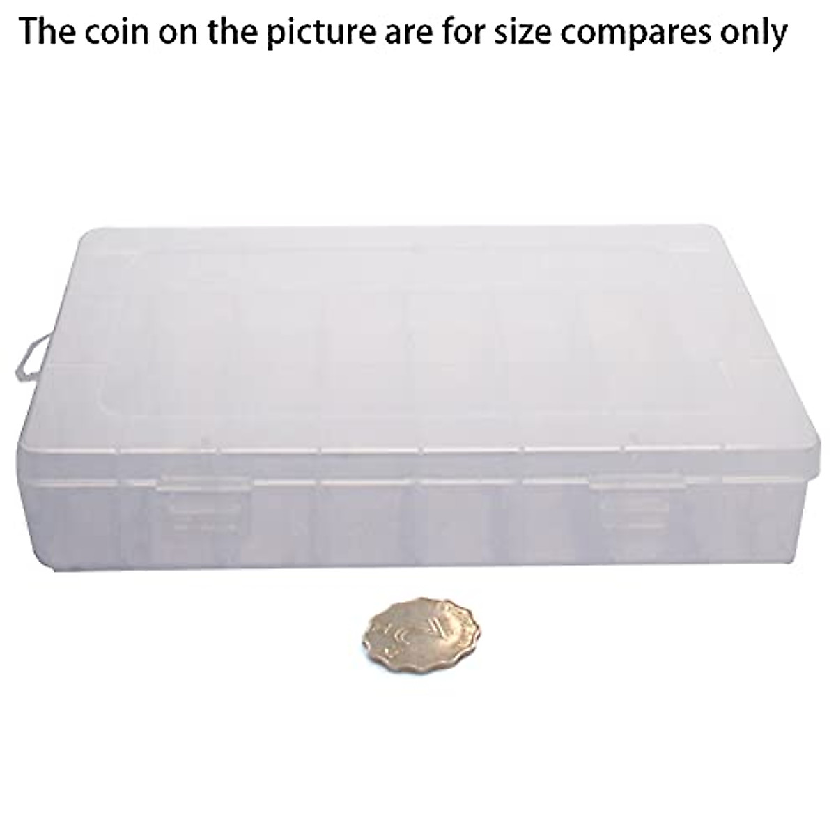 Yinpecly 24 Grids Double Buckle PP Component Storage Box Container Clear White with Removable Dividers Electronic Component Containers Tool Boxes 1pcs