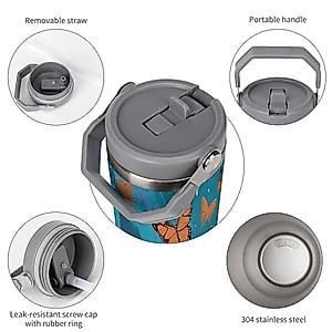 RTFGHJS Girl Playing Piano 30 Oz Tumbler with Handle And Flip Straw, Stainless Steel Vacuum Insulated Travel Mug, Thermal Cup for Coffee, Water, Iced Drinks, Fits Car Cup Holders (Home, Sports)