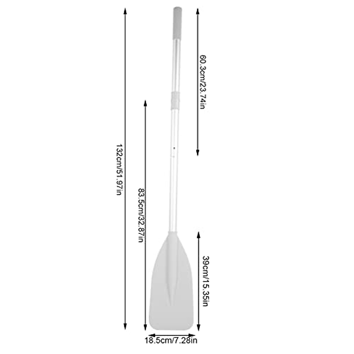 Keenso 2Pcs Inflatable Dinghy Oars, Silver Dinghy Paddle Boat Durable Paddles Plastic for Boat Canoe Water Marine Sports Rowing