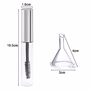 2Pcs 10ml Empty Mascara Tube with Eyelash Wand,Silver Eyelash Cream Container Bottle for Applying Castor Oil and Cosmetics Stocking Stuffers for Women