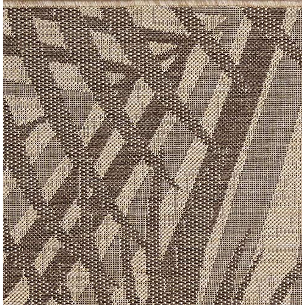 Gertmenian Indoor Outdoor Area Rug, Classic Flatweave, Washable, Stain & UV Resistant Carpet, Deck, Patio, Poolside & Mudroom, 5x7 Ft Standard, Royal Palm Leaf, Tan