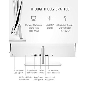 HP Pavilion 27-inch All-in-One Desktop, 10th Gen Intel i7-10700T Processor, 16 GB RAM, 1 TB SSD Storage, Full HD IPS Touchscreen, Windows 10 Home, Wireless Keyboard and Mouse Combo (27-d0080, 2020)