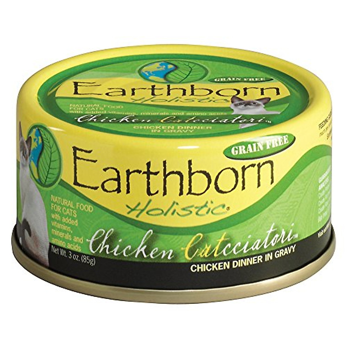 Earthborn Holistic Chicken Catcciatori Grain-Free Moist Cat Food 3 Ounce (Pack of 24)
