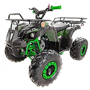 HHH 125cc ATV Quad New Upgraded 125cc with Reverse, LED Lights, Big Wide Tires with Matching Rims 4 Wheeler for Youth and Children - Color Blue Spider