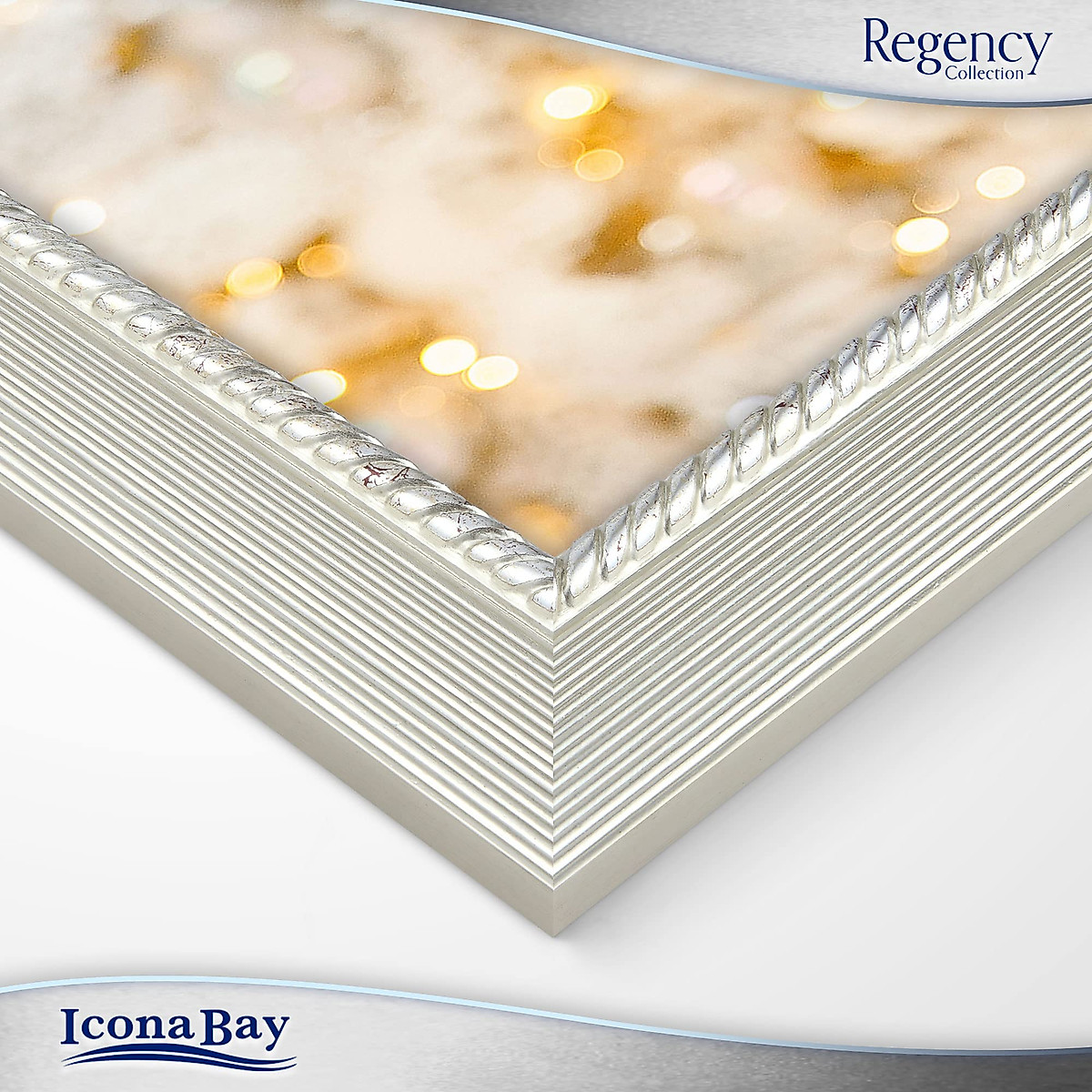 Icona Bay 11x14 Picture Frames (Silver, 3 Pack), French Baroque Style Photo Frames 11 x 14, Wall Mount or Table Top, Regency Collection