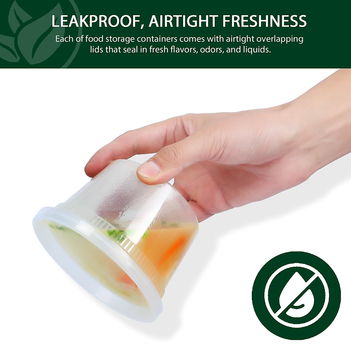 Clear Deli Containers with Lids - 32 oz (Pack of 120) | Leakproof Food Storage Solution for Home, Restaurant, Takeout, Soups, Sauces, and Slime