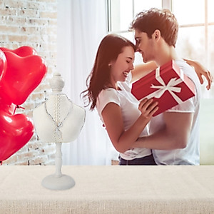 Cabilock Mannequin Pendant Bust Neck Chain Holder Necklace Holder Necklace Jewelry Display Model Bust Stand for Home Dresser Shelves White Choker Bust Necklace Stand Pendant Holder Dainty Necklace