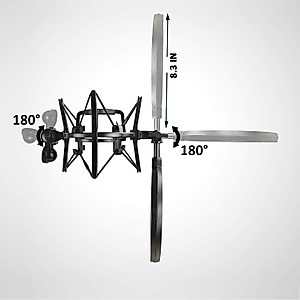 Blue Ember Mic Shock Mount with Pop Filter to Reduce Vibration Noise for Blue Ember Condenser Microphone by YOUSHARES