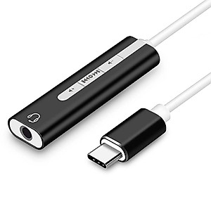 BRASSU 2 Type-c to 3.5mm Audio Interface converters (Size : Navy Blue)