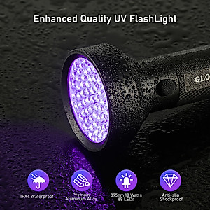GLOSSDAY Blacklight Flashlight 68 LED UV Flashlight,Ultraviolet Flashlight Black Light Professional Pet Urine Detector for Dog/Cat Urine,Pet Stains,Hunting Scorpions
