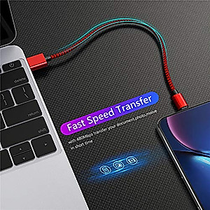 iPhone Charger Cable, [ Apple MFi Certified ] Lightning Cable 5Pack-3/3/6/6/10FT Braided Long iPhone Fast Charging Data Sync Cord Compatible iPhone 14 13 12 11 Pro Max Xs X XR 8 7 6 5 iPad iPod More