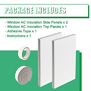 Forestchill Window Air Conditioner Side Insulated Foam Panel, Surround Insulation Panels Cover with Foam Seal Strip for Indoor Window AC Unit for Summer and Winter