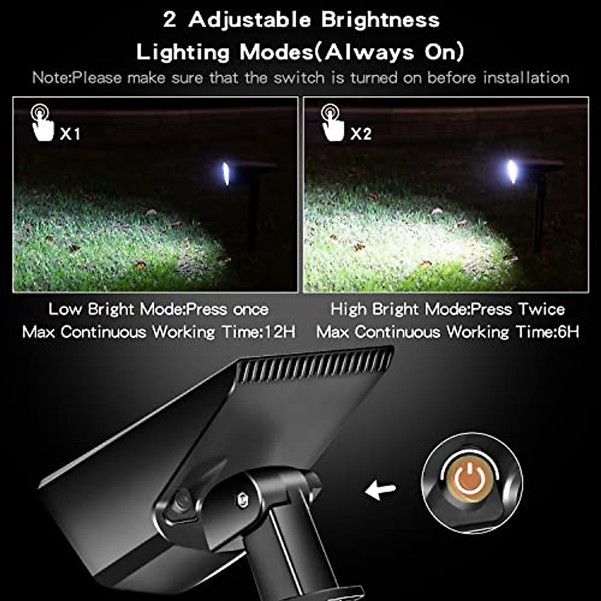 NBTORCH LED Solar Spot Lights Outdoor, IPX7 Waterproof Solar Landscape Lights, Garden Lights, Solar Powered Outdoor Lights for Yard Walkway Driveway Porch (2 Pack, Cold White)