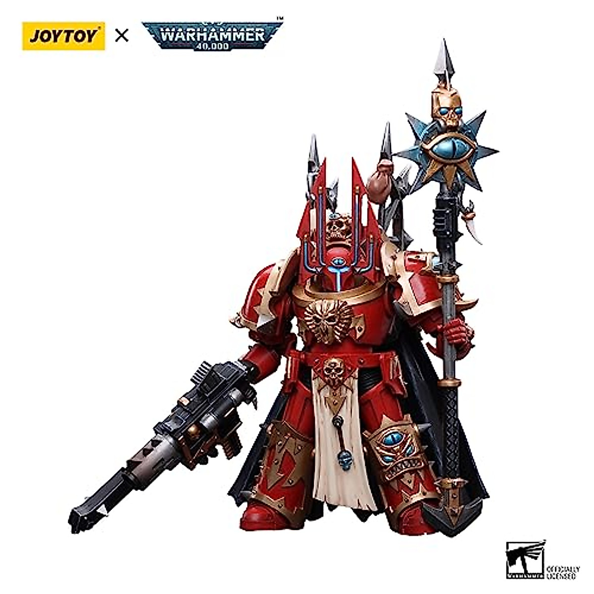 JoyToy Warhammer 40K: Chaos Space Marines Crimson Slaughter Sorcerer Lord in Terminator Armour 1:18 Scale Figure