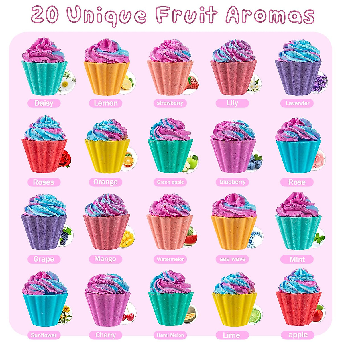 Bath Bombs for Kids with Surprise Unicorn Inside, 20 Kids Bath Bombs Gift Set, Handmade Bubble Bath Fizzes Bomb for Chrildren Birthday Christmas and Party Favor Christmas Gifts Set for Girls