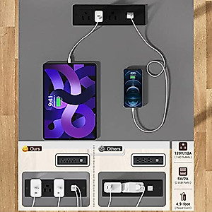 armocity Nightstands with Charging Station and LED Light, Bedside Table with 2 Drawer, Modern Night Stand with Charging Port, Sturdy NightStand with Light for Bedrooms, Guest Room, Gray and White