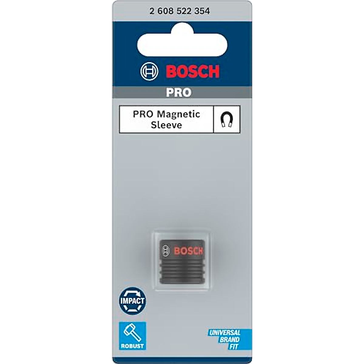 Bosch Professional 2608522354 Magnethülse (Zubehör für mit Doppelklinge, Magnetic Sleeve Accessory for Impact Control Bits with Double Blade, Pick and Click, Size