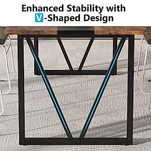 Tribesigns 6FT Conference Table, 70.8W x 31.5D inch Meeting Seminar Table for Office Conference Room, Modern Rectangular Training Table Boardroom Desk with Metal Frame (Rusitc Brown)