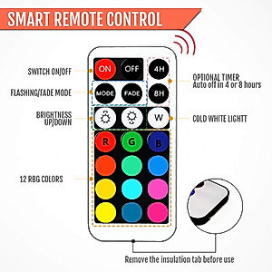 Novelty Place LED Puck Light with Remote Control - Under Cabinet Lighting - Battery Operated Dimmable Tap Lights -12 Color Changing Adhesive Sticky Night Light with Timer (3 Pack)