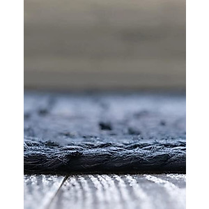 INDIGIFTHUB Rectangle Rug Hand Braided Area Rug Rustic Hipster Rug Eco Friendly Rug Large Turkish Rug for Living Indoor & Outdoor (Blue Dye) 4x6 Sq Feet