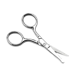 TooCoo Stainless Steel Dog Grooming Scissors Eyebrow Grooming Scissors Mustache Scissors Manual Nose Hair Scissors, Rounded Eyebrows Facial Hair Scissors (Scissors[2 Pack])