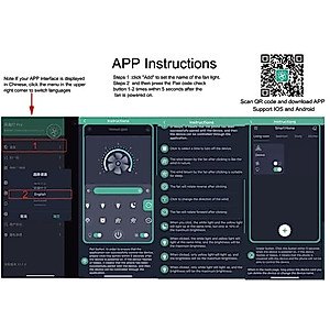 Surtime Low Profile Flush Mount Ceiling Fans with Lights and Remote&APP,34in White Modern Ceiling Fans for Outdoor Patio,Small Room,Bedroom,6 Speeds Reversible,3 Colors Lights Dimmable