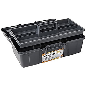Plano Molding 114-002 13-Inch Compact Tool Box, Graphite Gray with Black Handle and Latches