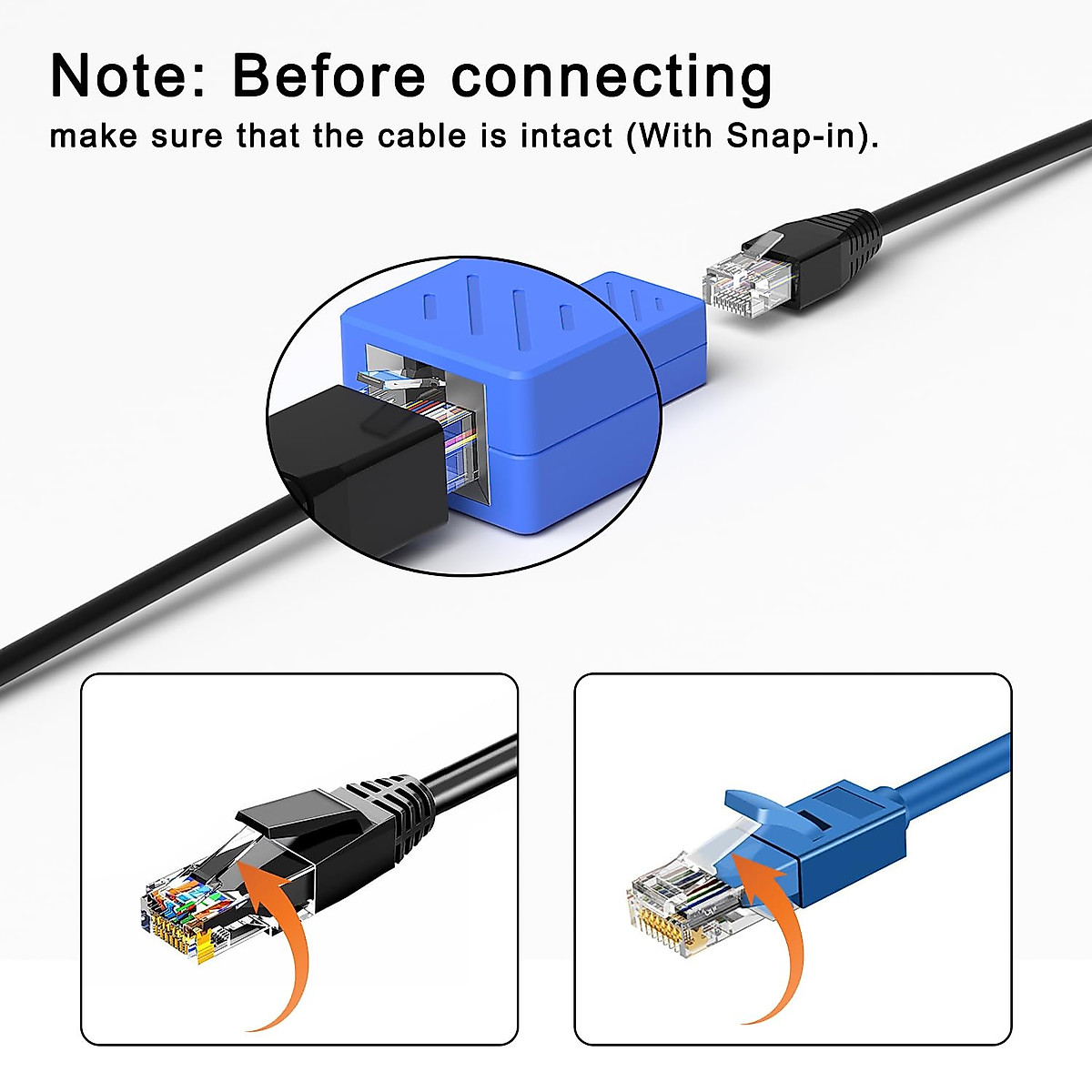 ZUZONG RJ45 Coupler Ethernet Extension Connector, Cat7 Cat6 Cat5e Ethernet Coupler Female to Female(Blue 5 Pack)