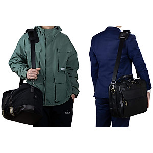 Allzedream Bag Shoulder Strap Replacement Laptop Travel Duffle Bags Padded Adjustable (Black, Silver Hardware)