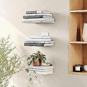 Umbra Conceal Floating Bookshelf, Large, Silver, Set of 3