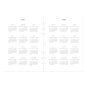 Filofax Calendar Diary Refill, A5 Size, Week-to-View with Appointments, Minimal Diary Pack, Vertical, White Paper, Multilingual: Five Languages, 2024 (C68593-24)