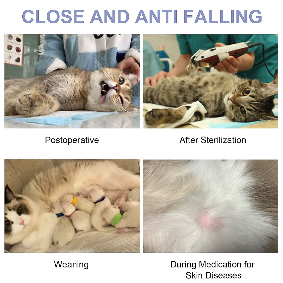 HACRAHO Pet Recovery Suit, 1 PCS Cat Surgical Recovery Suit Breathable E-Collar Alternative for Cats and Dogs, Chest Girth 14.96-18.11"