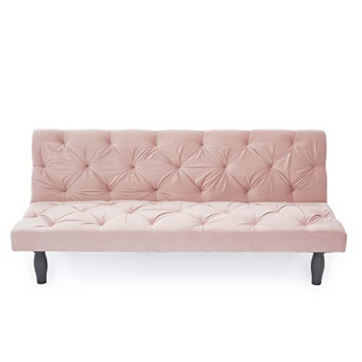 Livavege Convertible Futon Sofa Bed, 66" Velvet Upholstered Sleeper Couch Daybed with Adjustable Backrest for Studio, Apartment, Office, Small Space, Compact Living Room, 66 INCH, Pink