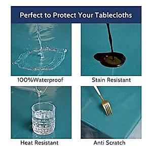 Romanstile 100% Waterproof Clear Plastic Tablecloth, Vinyl Rectangle PVC Table Cloths Protector Spill Oil Proof Wipe Clean Transparent Table Cover for Dining/Camping/Parties - 54 x 78, Crystal Clear