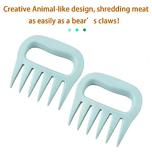Meat Claws for Shredding，BBQ Meat Shredder Claws,Meat Claws for Shredding Pulled Pork, Chicken, Turkey, and Beef- Handling & Carving Food，Easily Lift, Handle, Shred, and Cut Meats (light blue)
