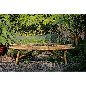 boohugger Outdoor Bench | Japanese Style | Garden Furniture | Natural Bamboo | 59”x18”x18”