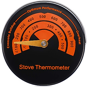 Frienda Wood Stove Thermometer Magnetic, Oven Temperature Meter Stove for Wood Burning Stoves Top, Avoiding Gas Stoves Pellet Stoves Chimney Pipe Damaged by Overheat(1 Piece)