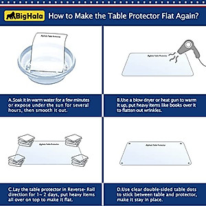 Clear Plastic Protector Wood Furniture Table Topper Protective Cover Dining Living Room Countertop Thick PVC Tablecloth Vinyl Mat Tabletop Protection Pad Wipeable Waterproof Table Cloths 20 x 60 Inch